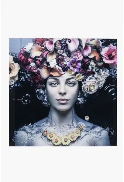Skleněný obraz Flower Art Lady 80×80 cm