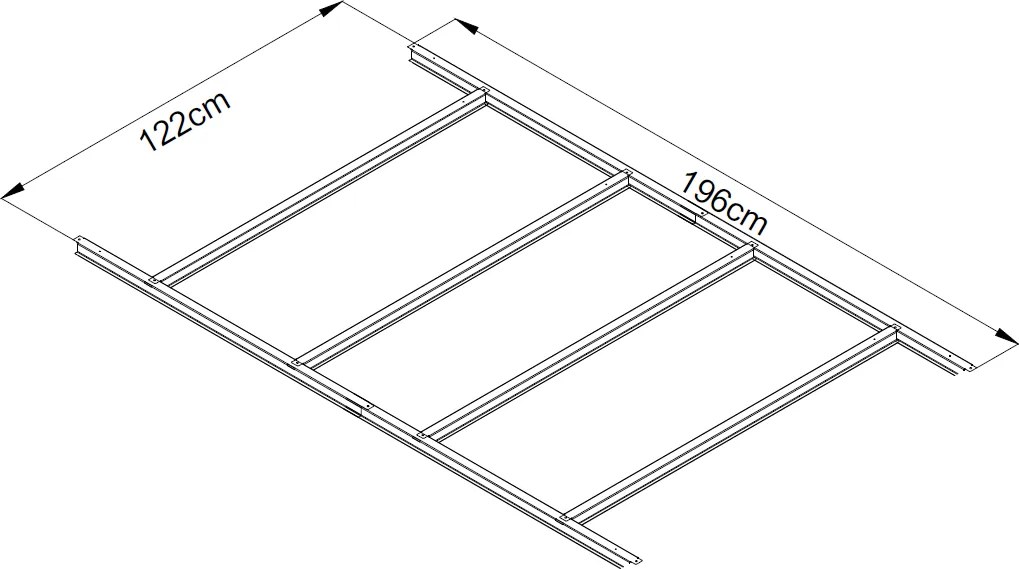 Základna BBSH-ZD67 pro zahradní domek BestBerg ZD-67 / 122 x 196 cm / ocel / stříbrná