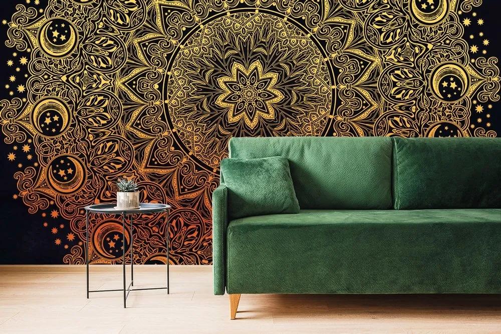 Tapeta zlatá orientální Mandala - 150x100 cm