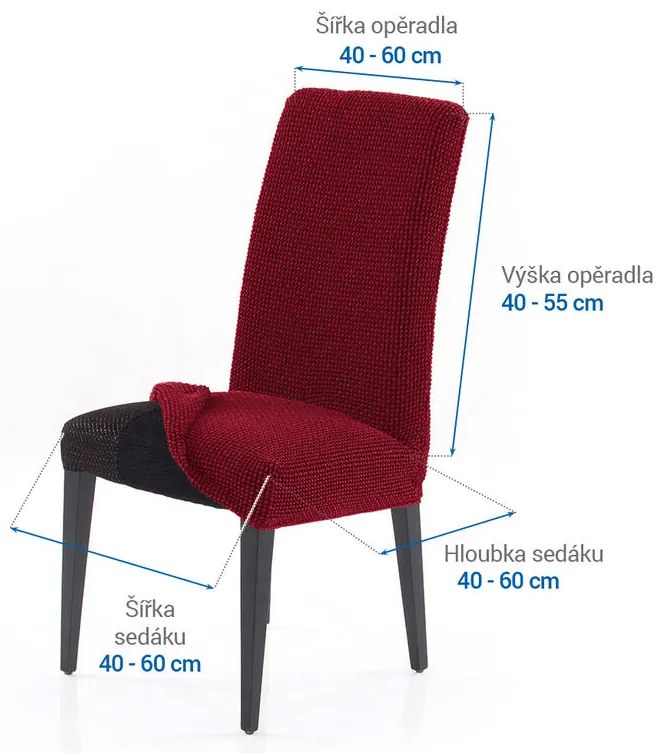 Super strečové potahy NIAGARA bordó židle s opěradlem 2 ks (40 x 40 x 55 cm)