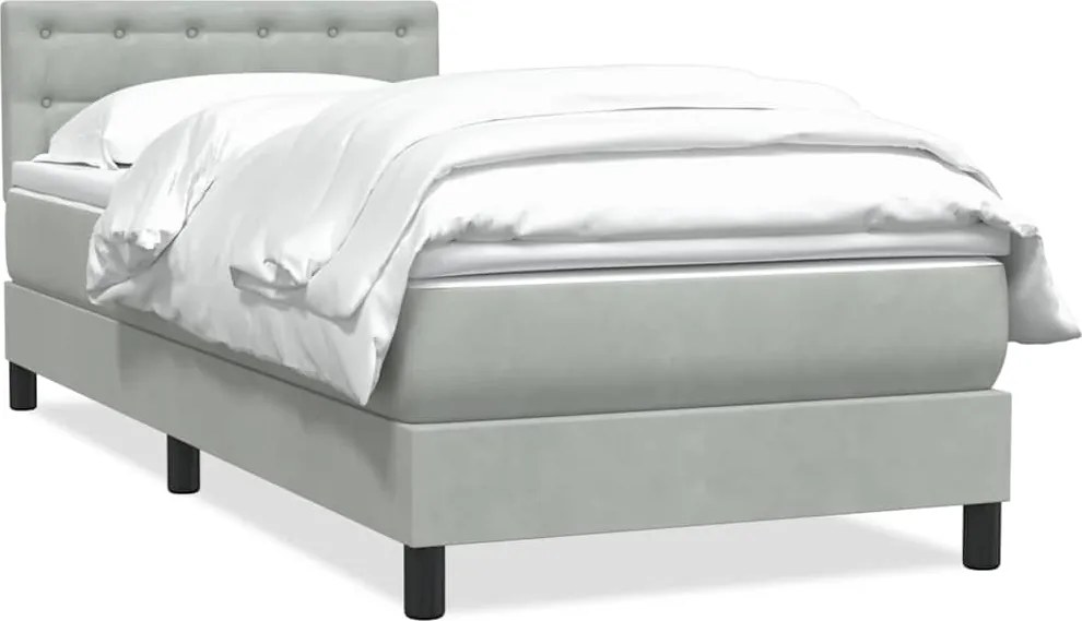Box Spring Postel s matrací Světle šedá 90x220 cm Samet 3316623
