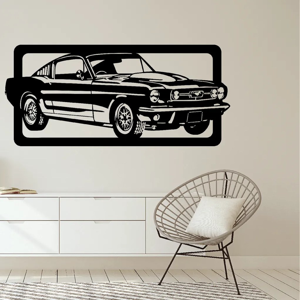 Živá Zeď Samolepka na zeď Ford Mustang Barva: černá