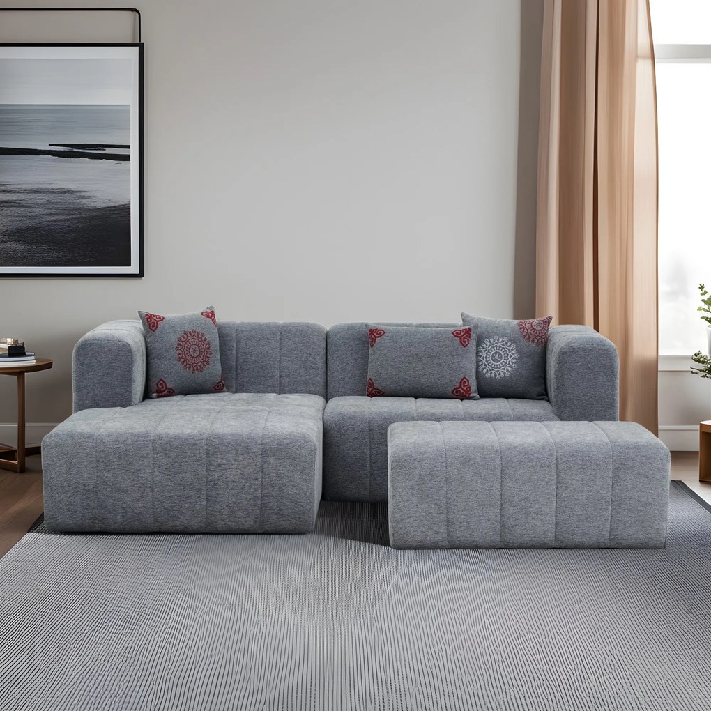 Hanah Home Rohová pohovka BEYZA MINI levá šedá