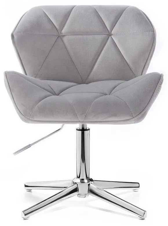 LuxuryForm DESIGN Otočná židle MILANO VELUR na stříbrném kříži - světle šedá