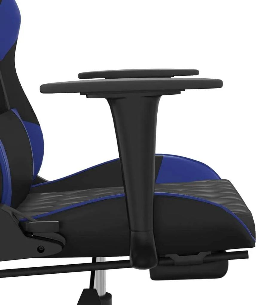 vidaXL Masážní herní židle s podnožkou umělá kůže [345522] Barva: Černo-červený