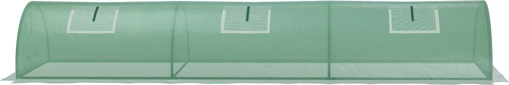 Fóliový skleník Outsunny mini tunelový skleník 300x80x45cm s PE fólií odolnou proti UV záření a oknem ze síťoviny v zelené barvě pro pěstování rostlin