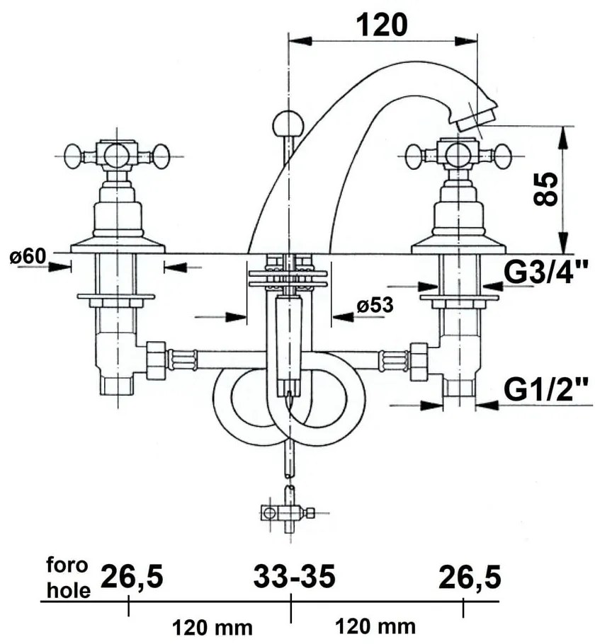 Umyvadlová baterie v bronzové barvě Antea – Sapho