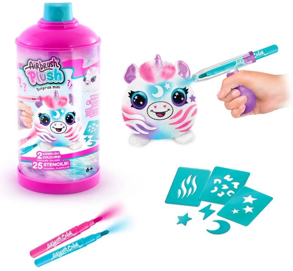 EP Line Airbrush Mini překvapení kreativní set plyšák k vybarvení 6 druhů ofg282