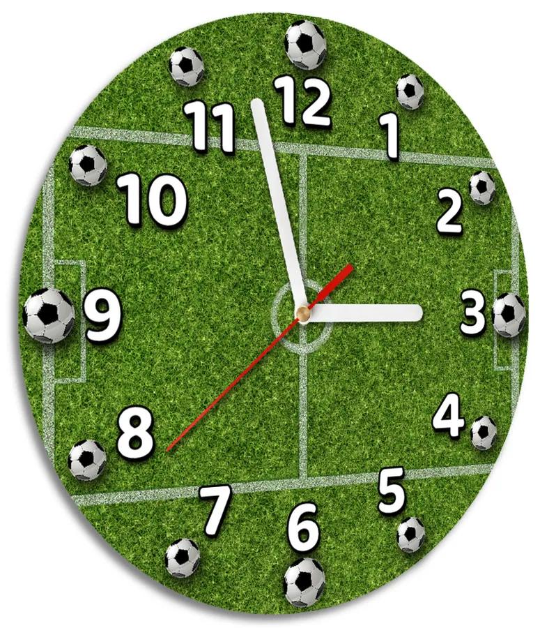Gario Dětské hodiny Fotbalové hřiště Rozměry: 30 x 30 cm