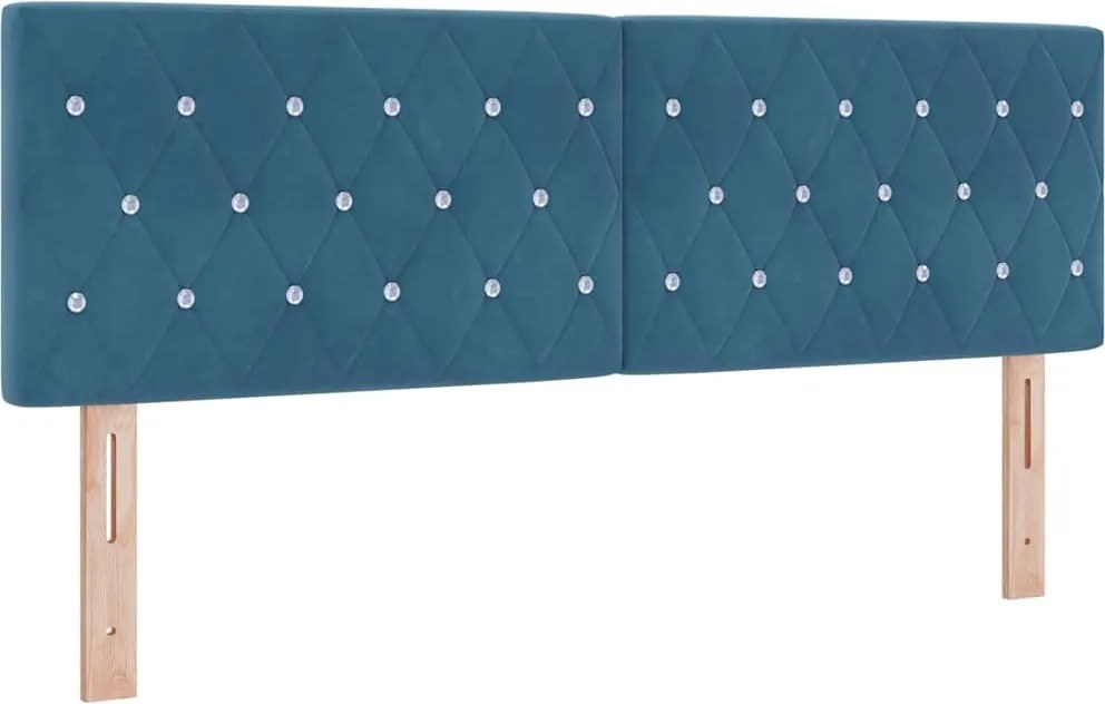 Postel s boxspringem s matrací Tmavě modrá 140 x 190 cm samet 3339108