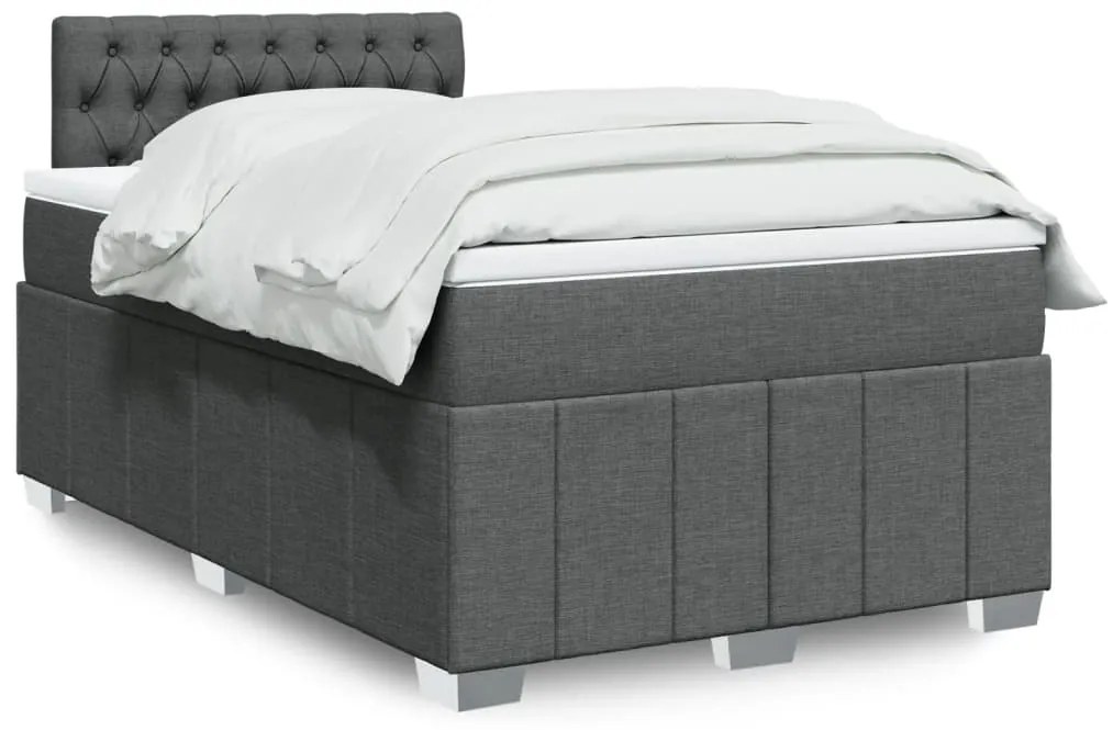 Box spring postel s matrací tmavě šedá 120x190 cm textil 3287015
