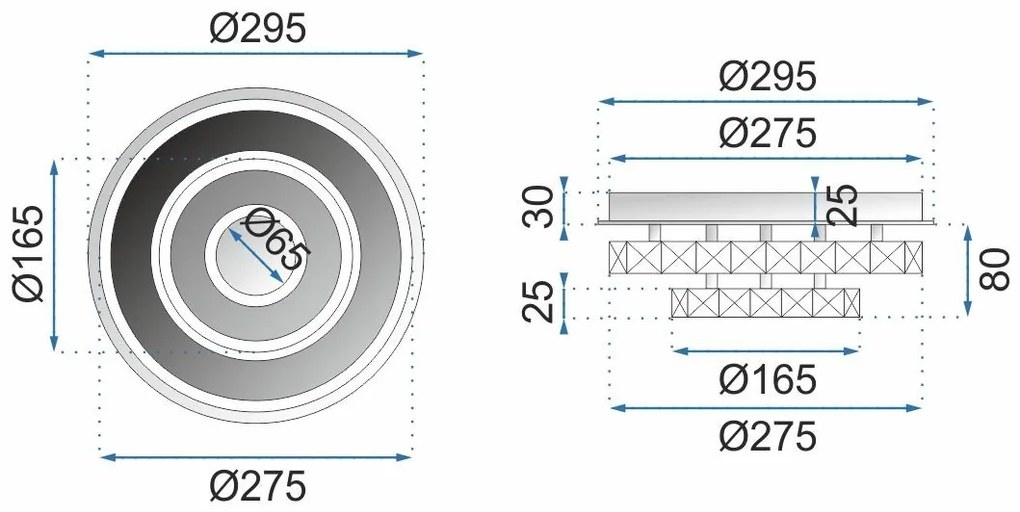 Stropní svítidlo Plafon LED APP412-C stříbrné