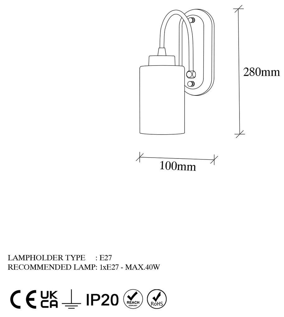 Opviq Nástěnné svítidlo Hemikilo - 13160, Zlatá