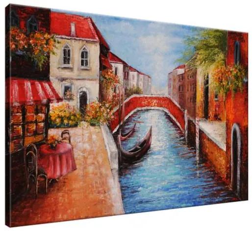 Ručně malovaný obraz Klidná ulice v Benátkách 100x70cm RM2430A_1Z