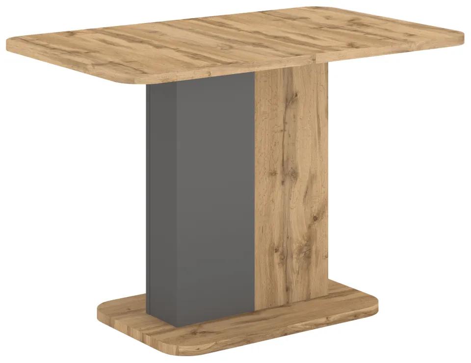 Kondela Jídelní rozkládací stůl, dub wotan/antracit, 110-145x68,6 cm, NETOX