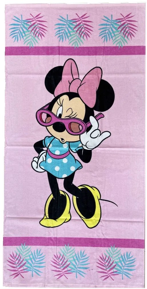 Plážová osuška Disney - Minnie Mouse - 100% bavlna, froté s gramáží 320 g/m² - 70 x 140 cm