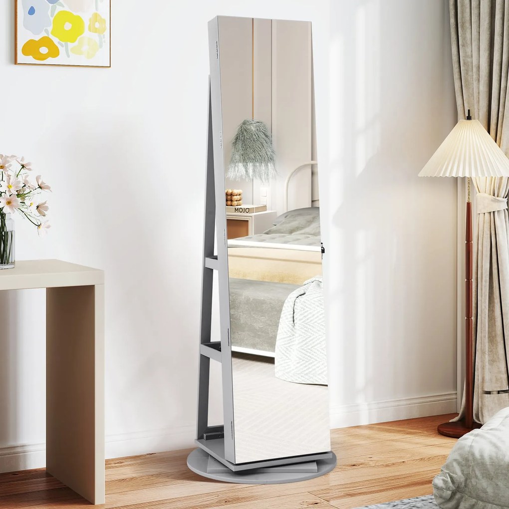 Costway Šperkovnice otočná o 360° s tříbarevnými LED světly Volně