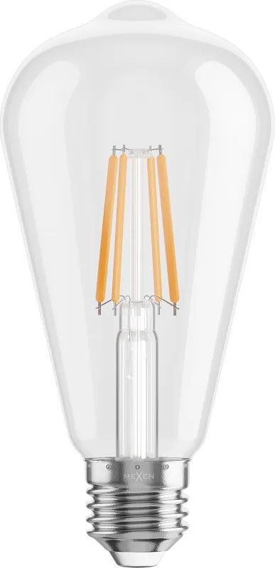 Mexen Vintis, LED filamentová žárovka E27, ST64, 4 W, teplá bílá 2700K, čirá, L152-E27-0427-00
