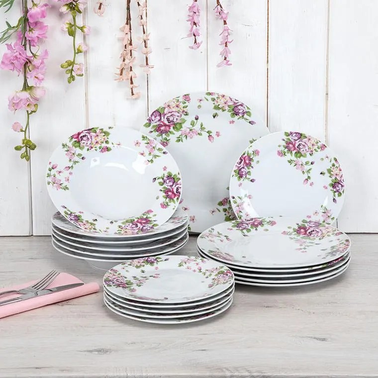Porcelánová sada talířů BEAUTY 18 ks