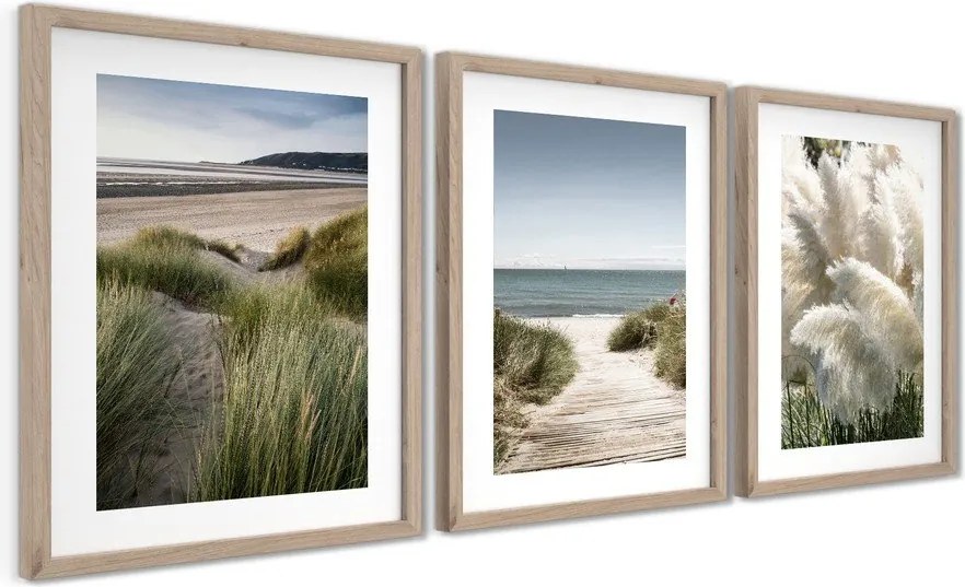 Tištěné obrazy v sadě 3 ks s rámem 30x40 cm Tranquil – Styler