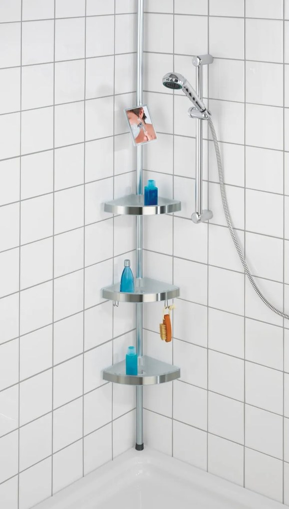 WENKO Teleskopická rohová polička PREMIUM matná 70-260 cm