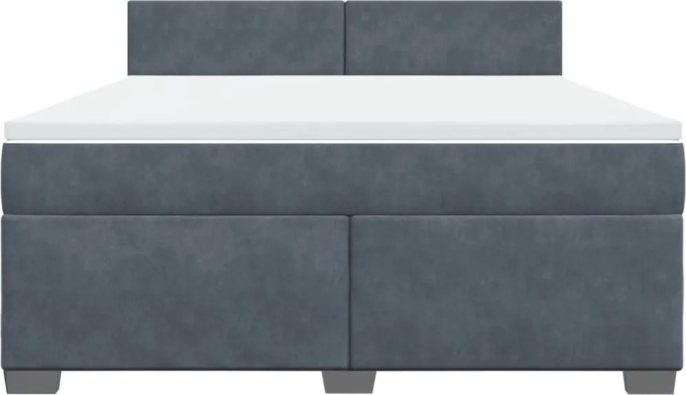 Box spring postel s matrací tmavě šedá 180x200 cm samet 3288673