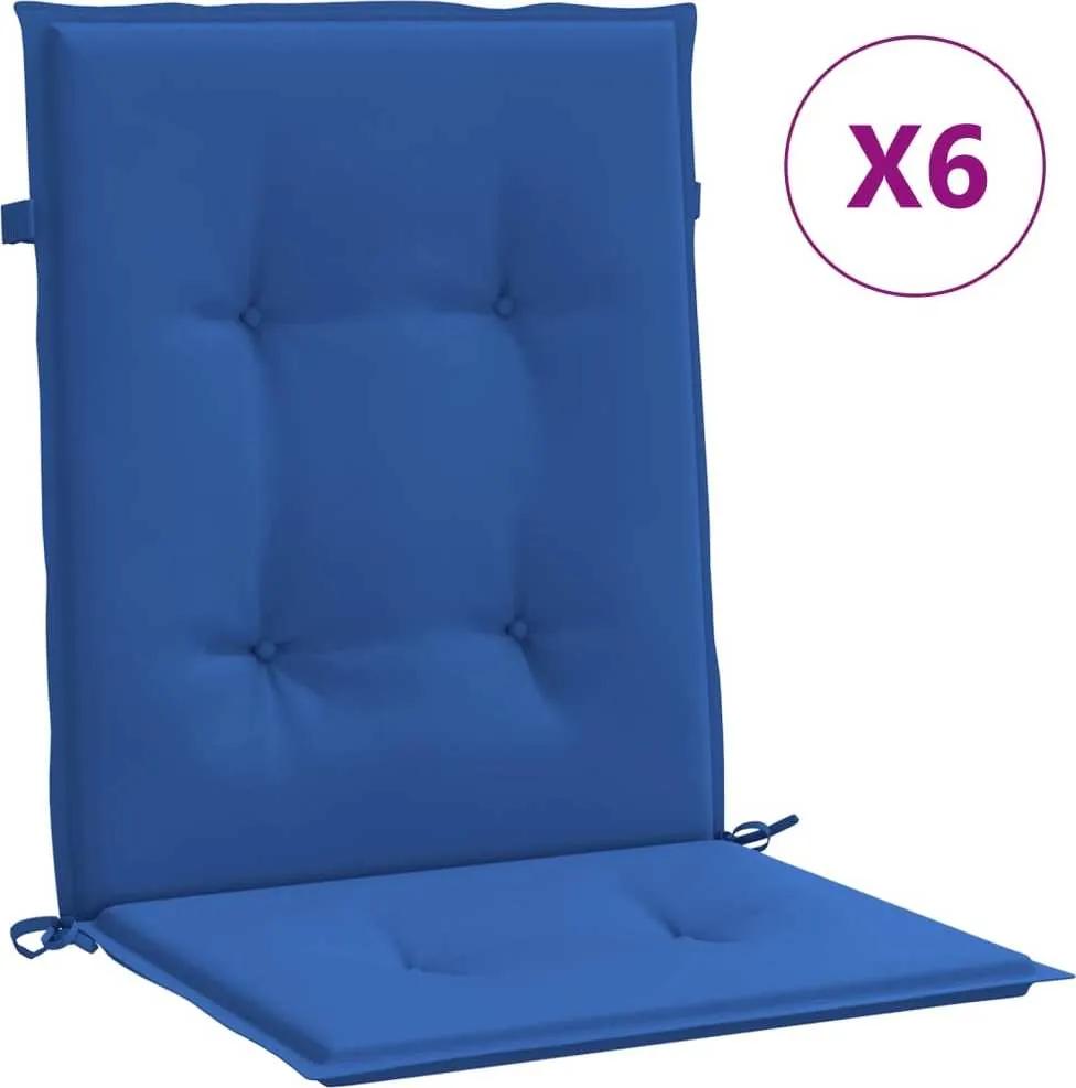 vidaXL Podušky na židli nízké opěradlo 6 ks 100x50x3 cm oxford [314145] Barva: Královská modř