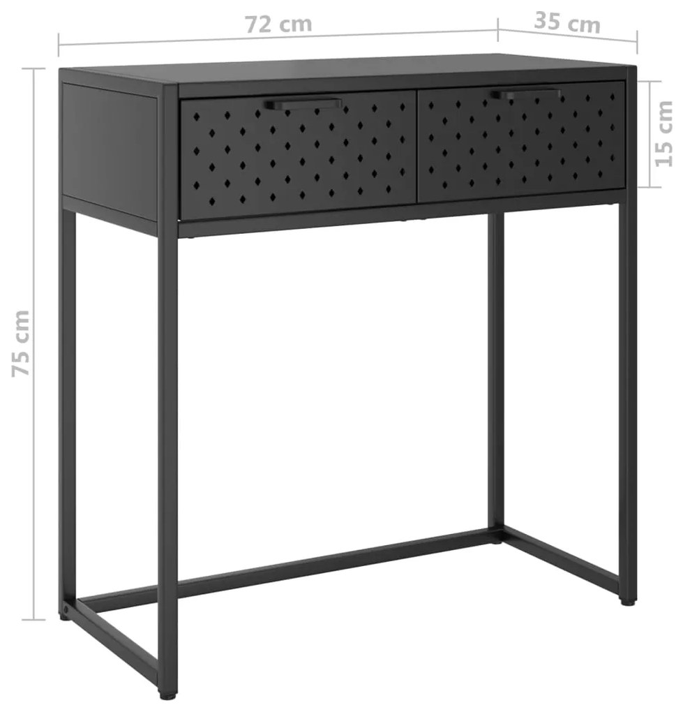 Konzolový stolek Nordkil - ocel - 72 x 35 x 75 cm | antracitový
