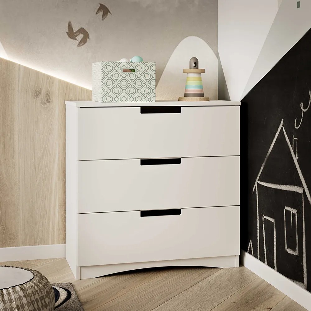 BabyBeds Dětská komoda Classic - bílá 80 cm x 41 cm x 81 cm nábytkářské lamino