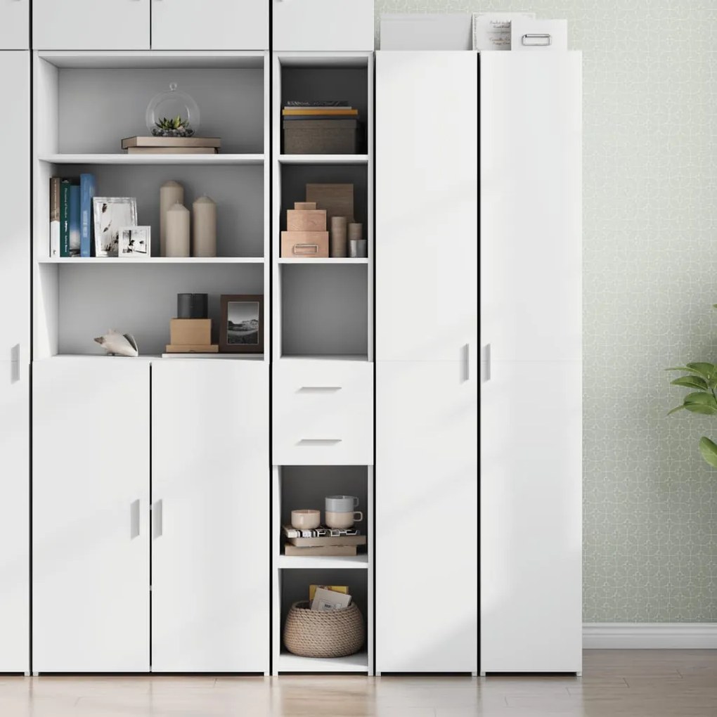 Skříň highboard bílá 30 x 42,5 x 185 cm kompozitní dřevo