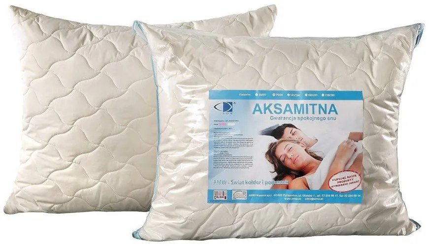 Antialergický polštář 70x80 Velvet ecru na zip 100% mikrovlákno AMW