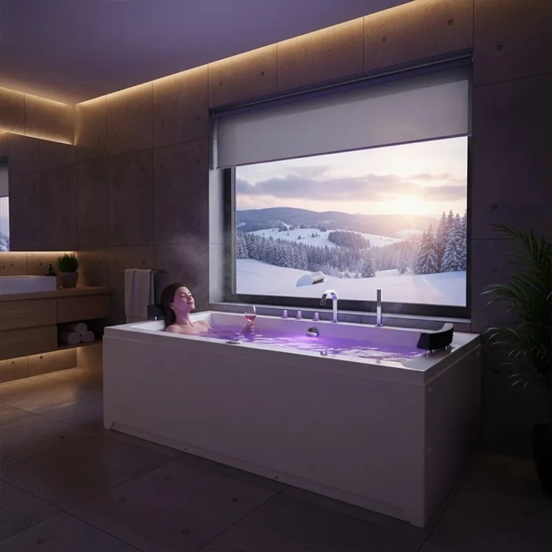 BPS-koupelny Hydromasážní vana RAMONA 640H 180x90 s ohřevem vody