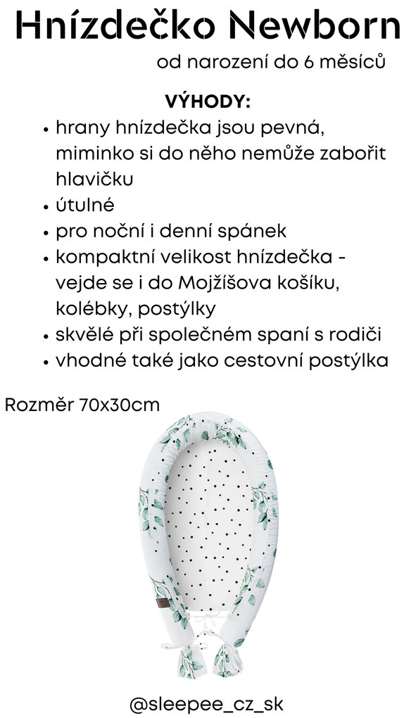 Sleepee Hnízdečko pro miminko JUNGLE, TMAVĚ MODRÁ z bavlny