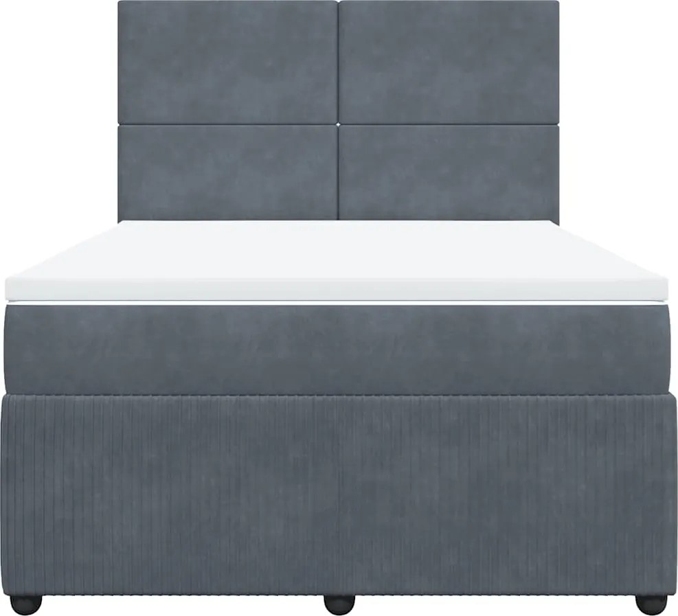 Box spring postel s matrací tmavě šedá 160x200 cm samet 3292377