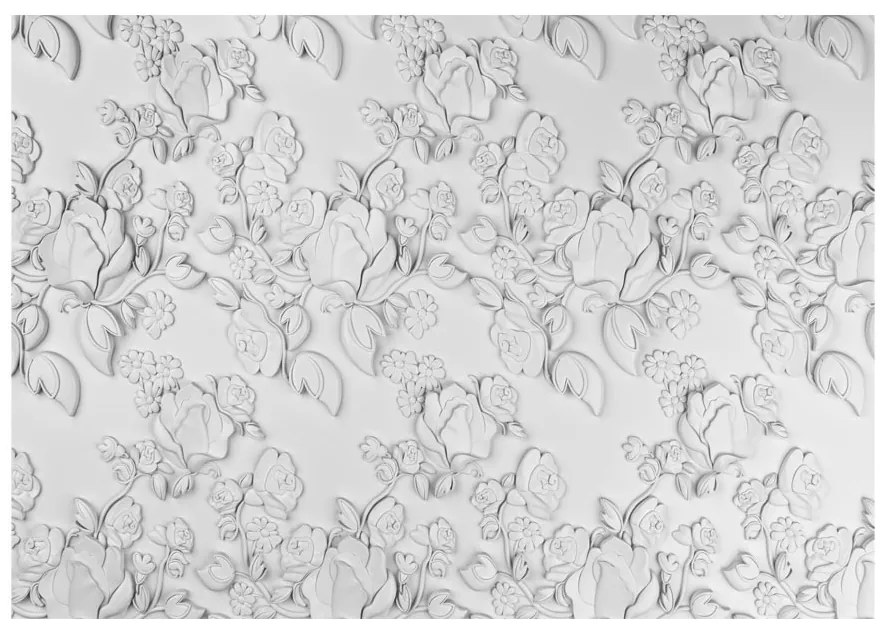 Fototapeta - White ornament: roses