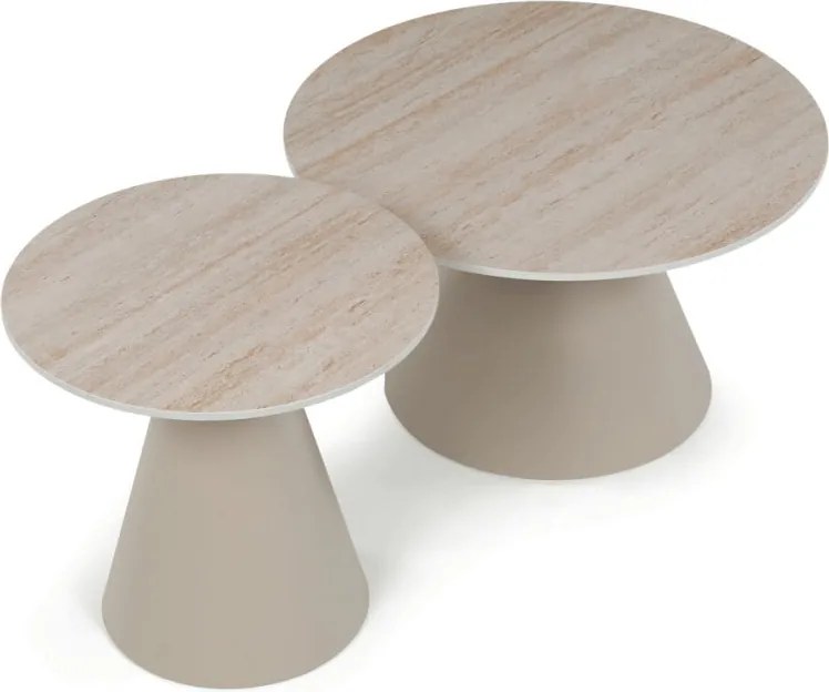 Konferenční stolek 70x70x41cm CT-F4118 TRV, keramika, travertin