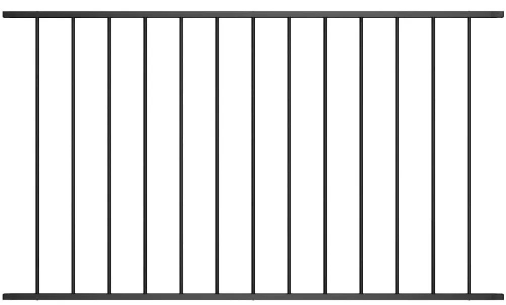 Plotový panel s práškovým nástřikem z oceli 1,7 x 1 m černý