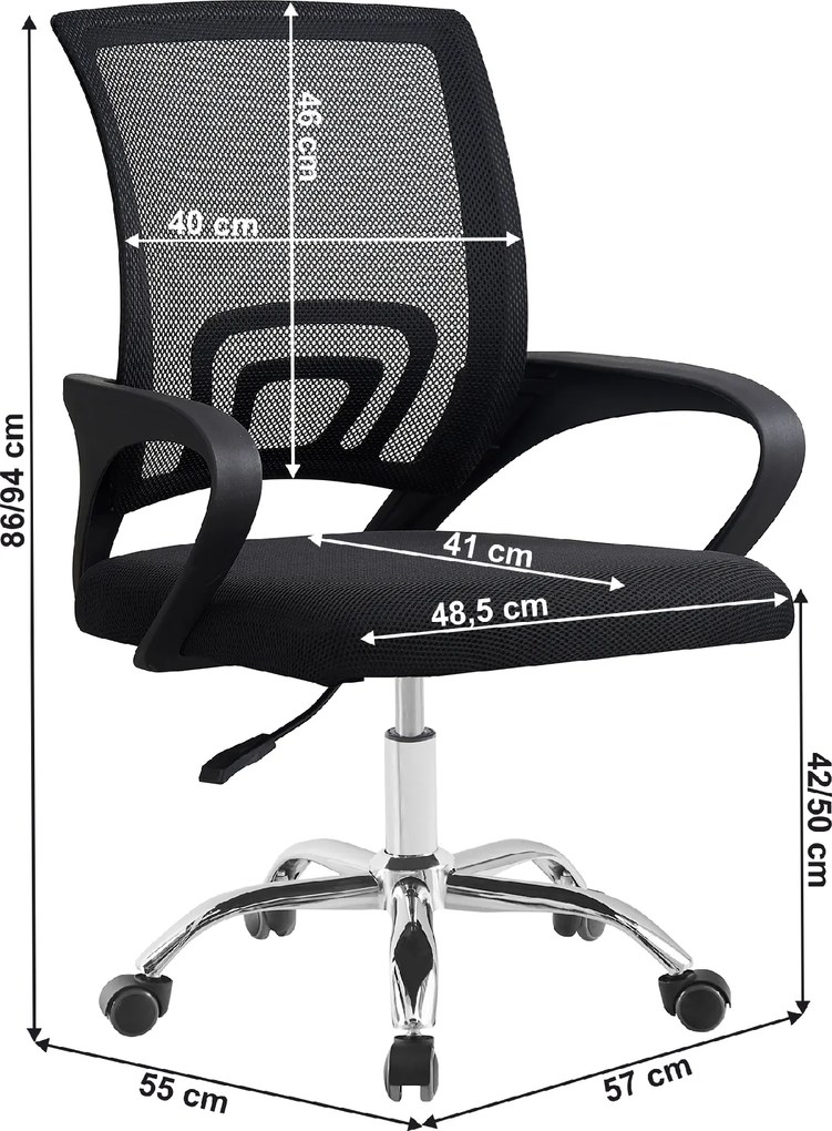 Dětská židle ARIEL - síťovina, černá