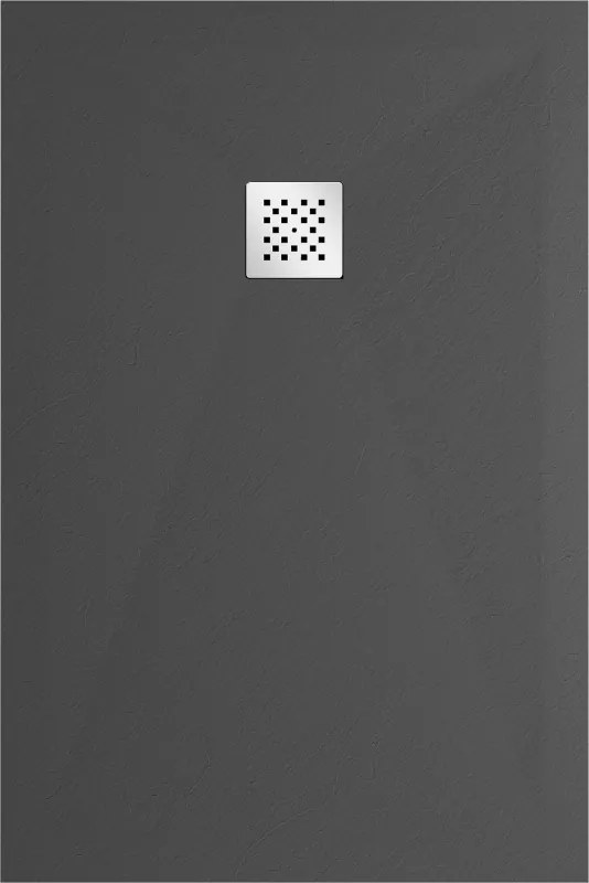 Mexen Stone+, obdélníková vanička z minerálního kompozitu 80 x 70 cm, antracitová, 44717080