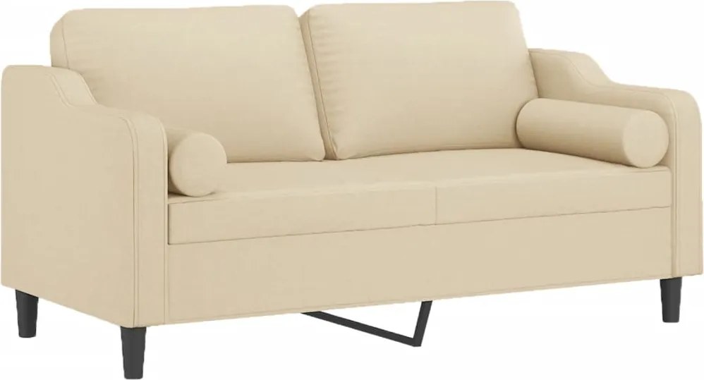 2místná pohovka s polštáři krémová 140 cm textil 3200847