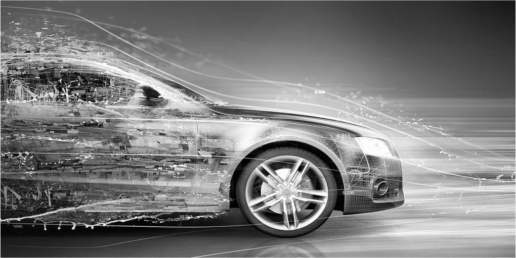 Moderní foto-obraz akryl na stěnu Jedoucí auto