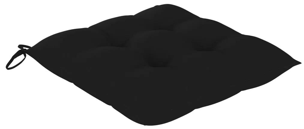 vidaXL Zahradní židle s černými poduškami 2 ks masivní teak