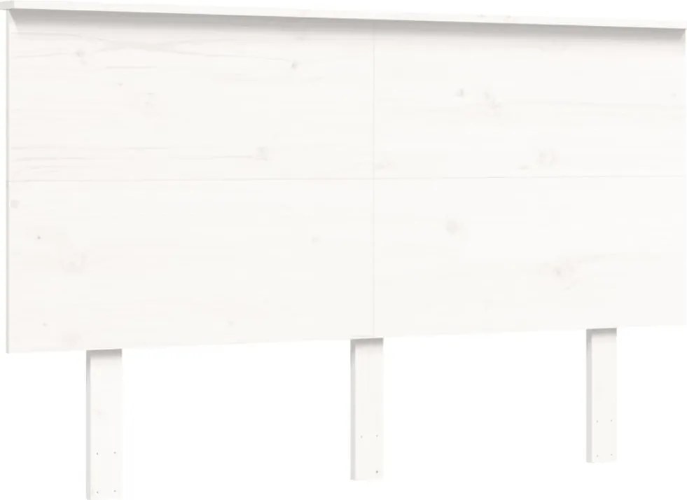 vidaXL Rám postele s čelem 140 x 190 cm masivní dřevo [3193642] Barva: Bílá