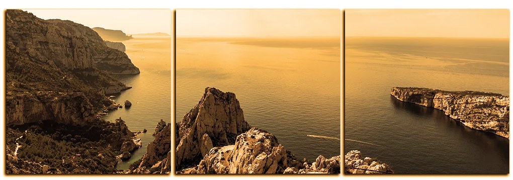 Obraz na plátně - Majestátní krajina s klidným mořem - panoráma 5233FB (150x50 cm)