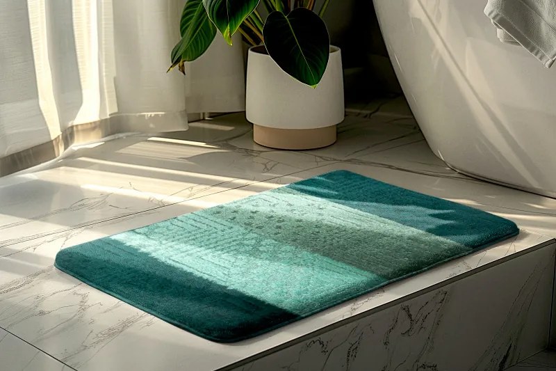Koupelnová předložka akvamarín/zelená SLV Comfort, 1 set
