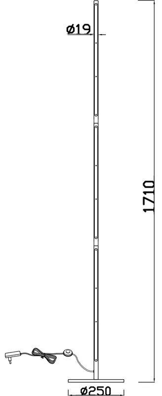 Mantra Torch, bílá otočná stojací lampa LED 25W 3000K, výška 171cm