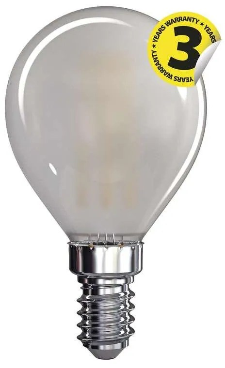 Emos LED žárovka Filament Mini Globe matná 4W E14 teplá bílá