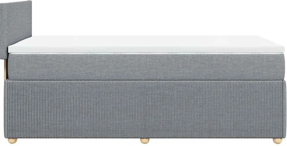 Box spring postel s matrací světle šedá 80 x 200 cm textil 3287276