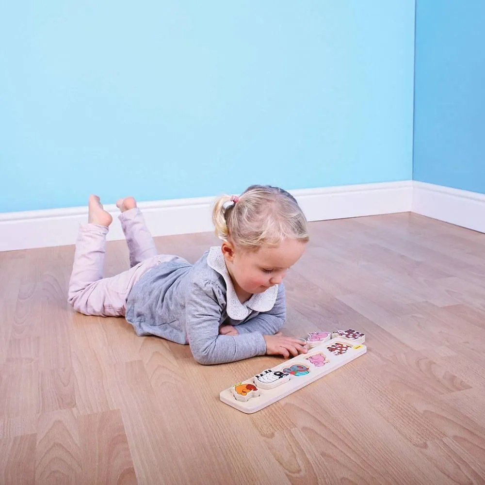 Bigjigs Toys Bigjigs Baby Dřevěné vkládací puzzle farma