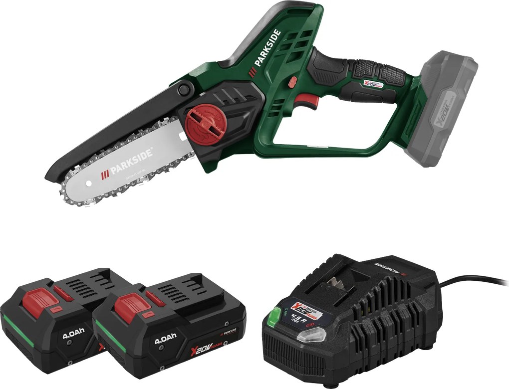 Parkside® Aku řetězová pila Paghs 20-Li C4, 2x Smart 4 Ah